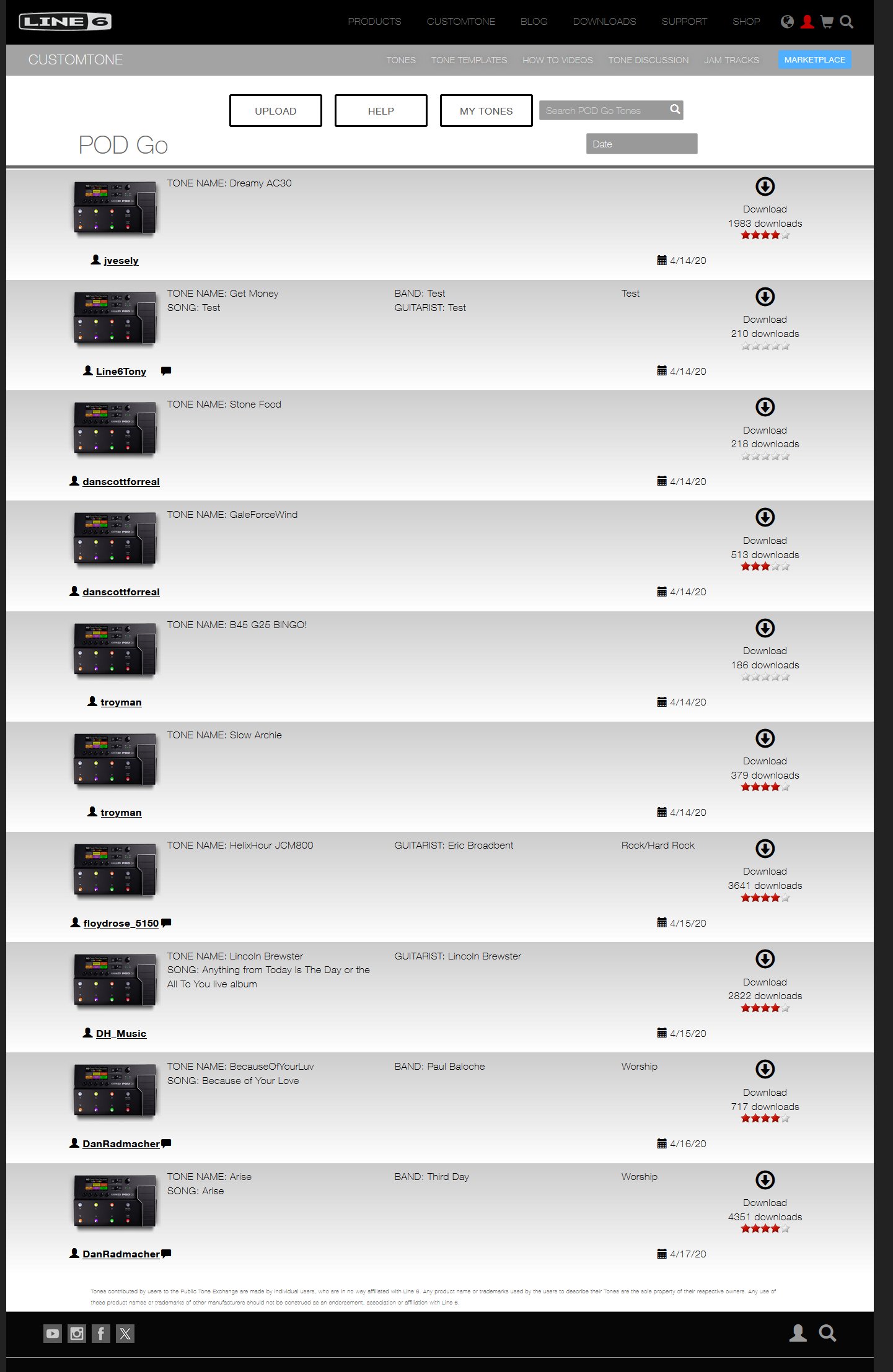 page customtone - Promote Your Patches - Line 6 Community
